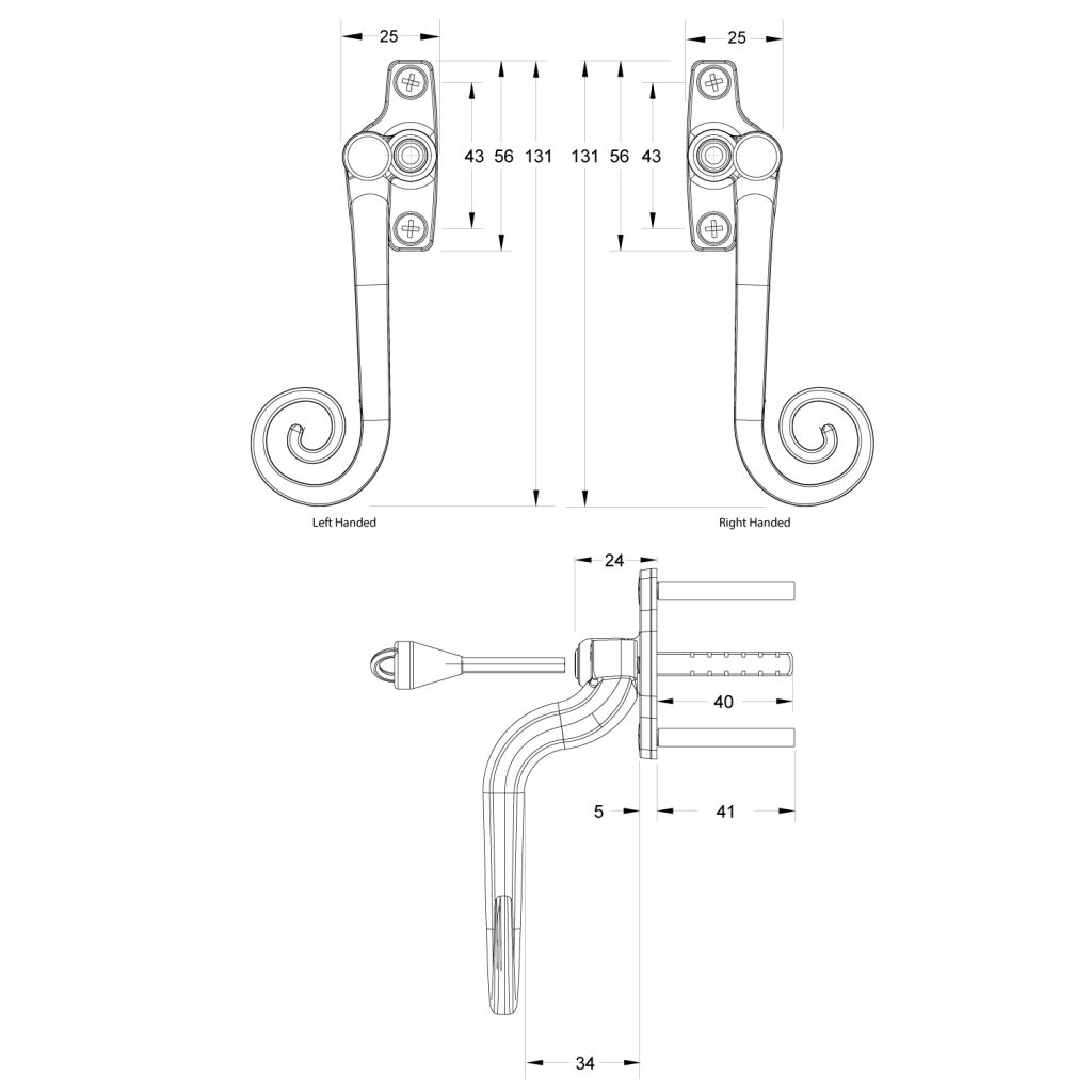 Fab&Fix | Monkey Tail Window Handle | Handles.ie